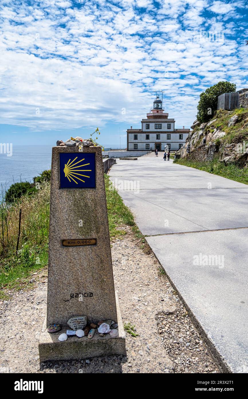 Finisterre Cape Lighthouse, Costa da Morte, Galicia, Spain. End of ...
