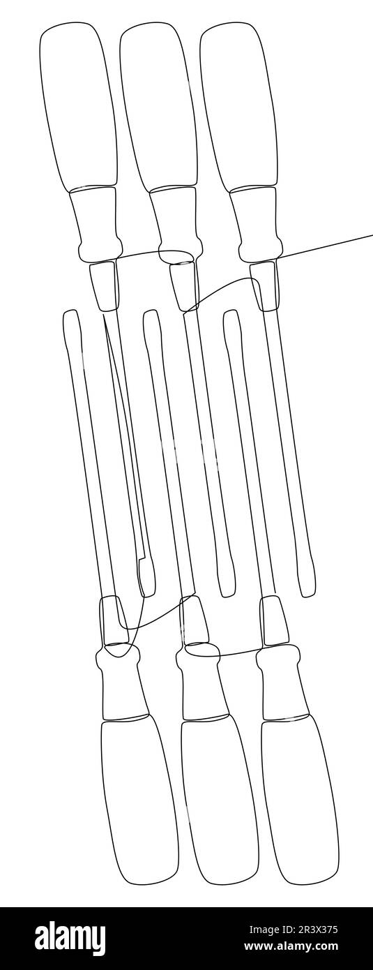One continuous line of Screwdriver. Thin Line Illustration vector ...