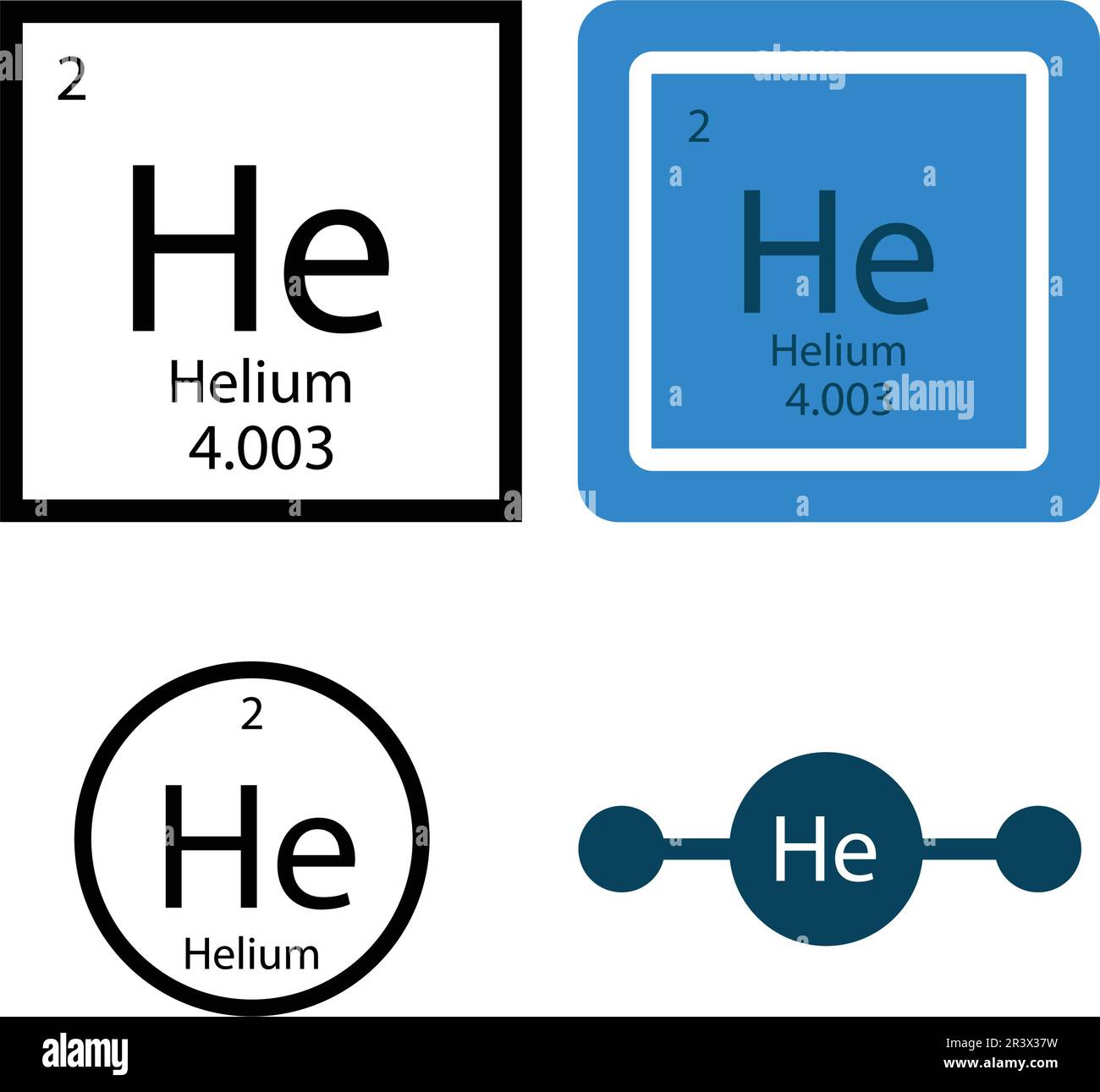 Helium periodic table element chemical symbol. Vector helium atom gas icon. Vector illustration ...