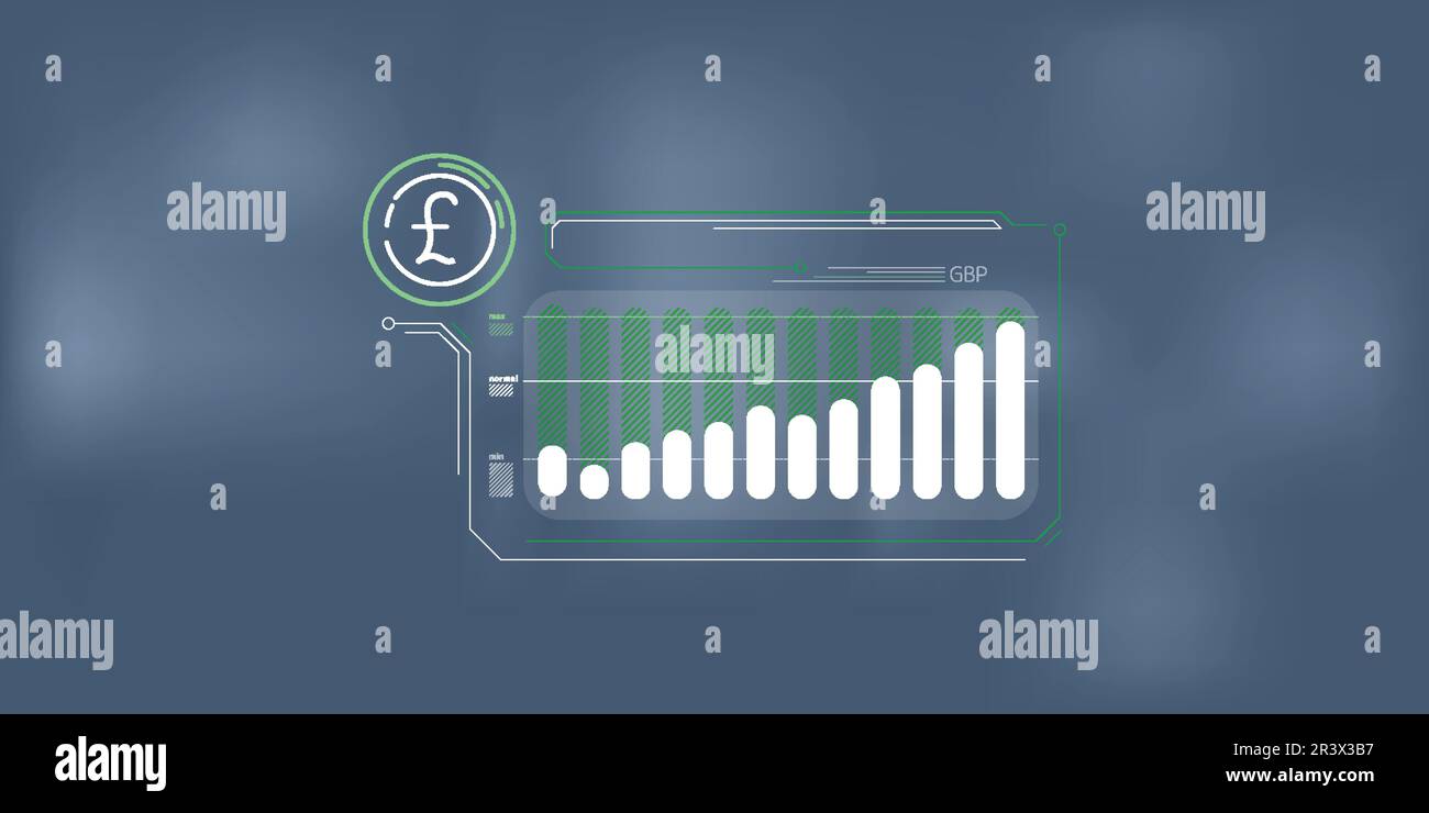 Simple infographics about the growth of the pound sterling price Stock ...