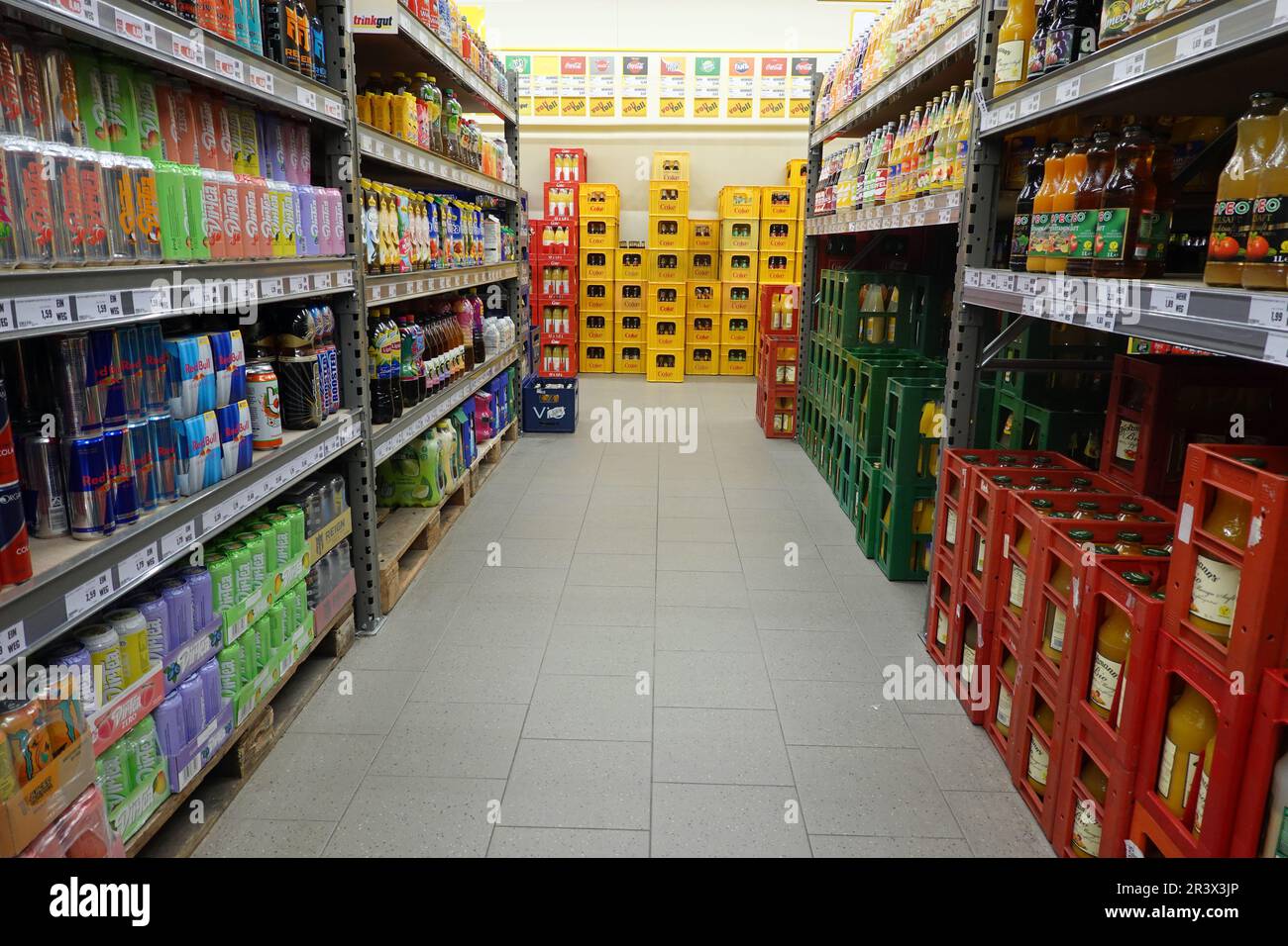 Symbolic image - large soft drink selection in a beverage market Stock ...
