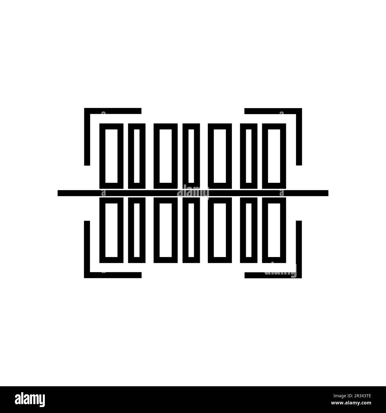 Barcode Lineal Icon Symbol Vector. Black Outline Barcode Icon Stock ...
