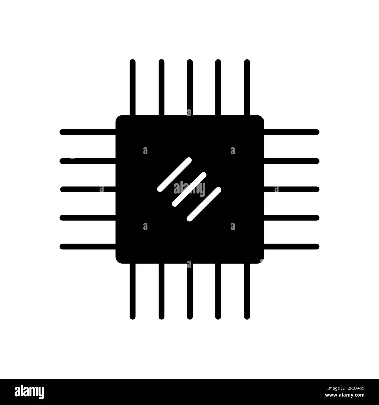 Chip Fill Icon Symbol Vector. Black Glyph Chip Icon Stock Vector Image ...