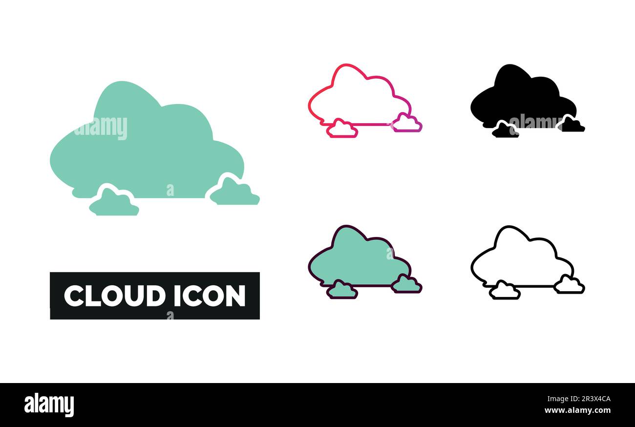Cloud Icon Set Vector Illustration Stock Vector Image & Art - Alamy