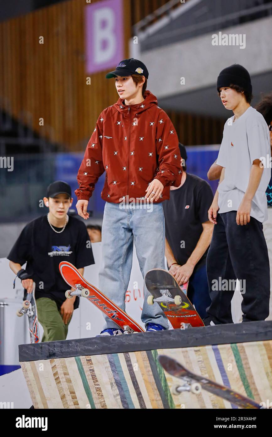 Tokyo, Japan. 25th May, 2023. Japanese professional skateboarder and ...