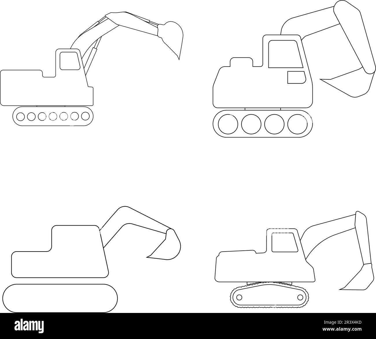 Construction site excavator concrete Stock Vector Images - Alamy