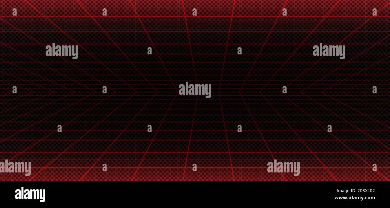 Vaporwave red laser grid angle on black background. Vector illustration ...