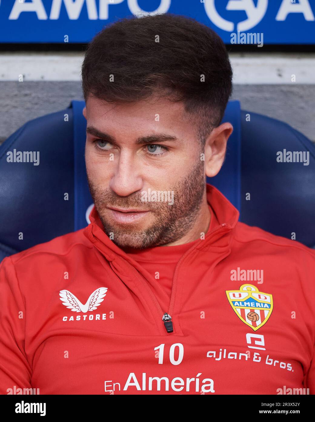 Adrian Embarba of UD Almeria looks during the La Liga Santander match ...
