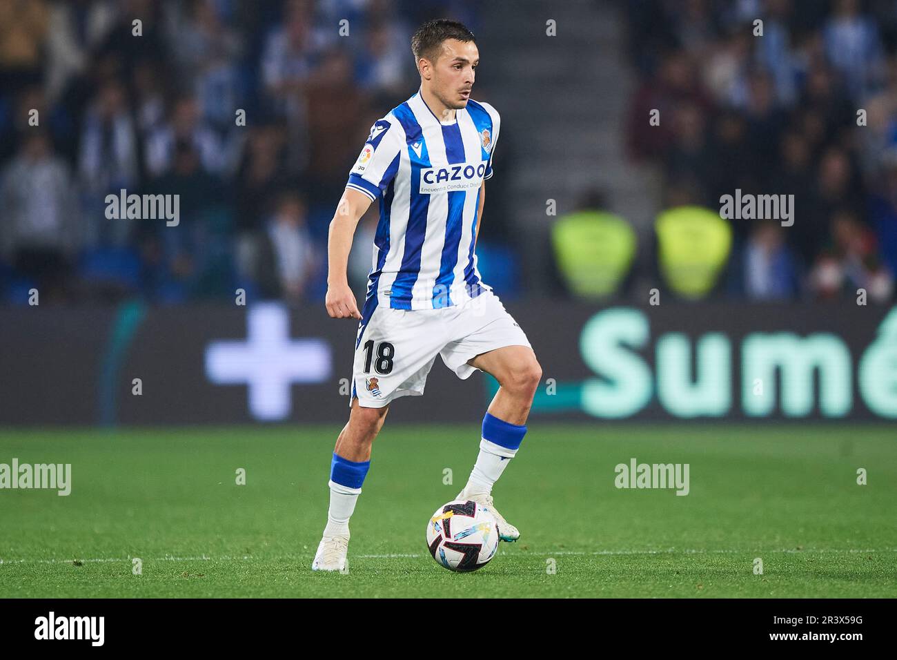 Andoni Gorosabel of Real Sociedad in action during the La Liga ...