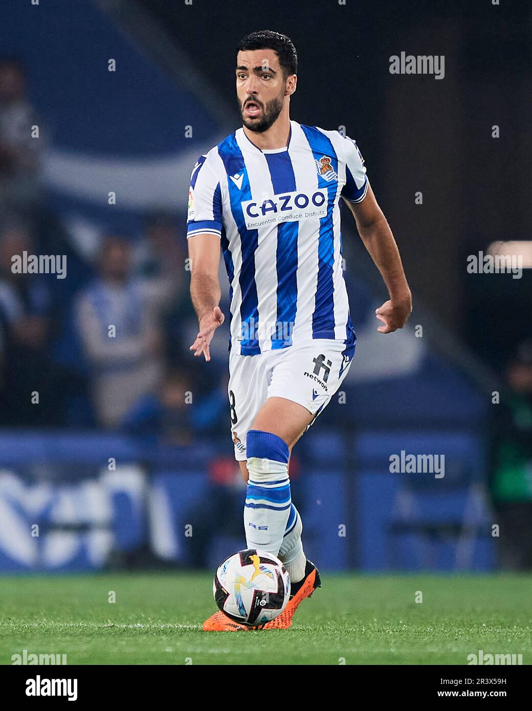Mikel Merino of Real Sociedad in action during the La Liga Santander ...