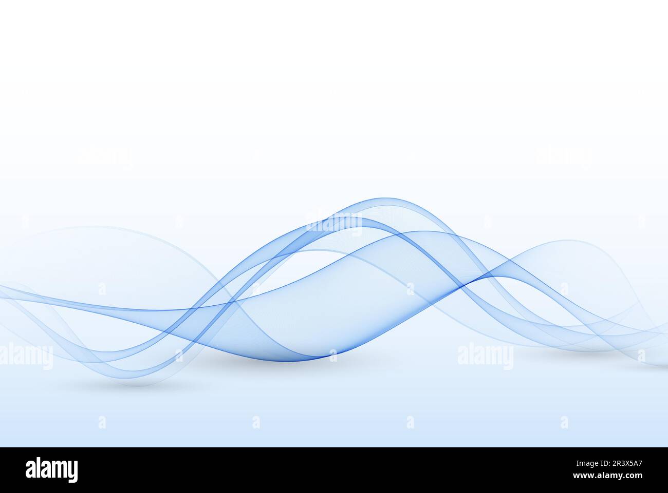 Transparent wavy lines in blue on a white background,abstract wave ...
