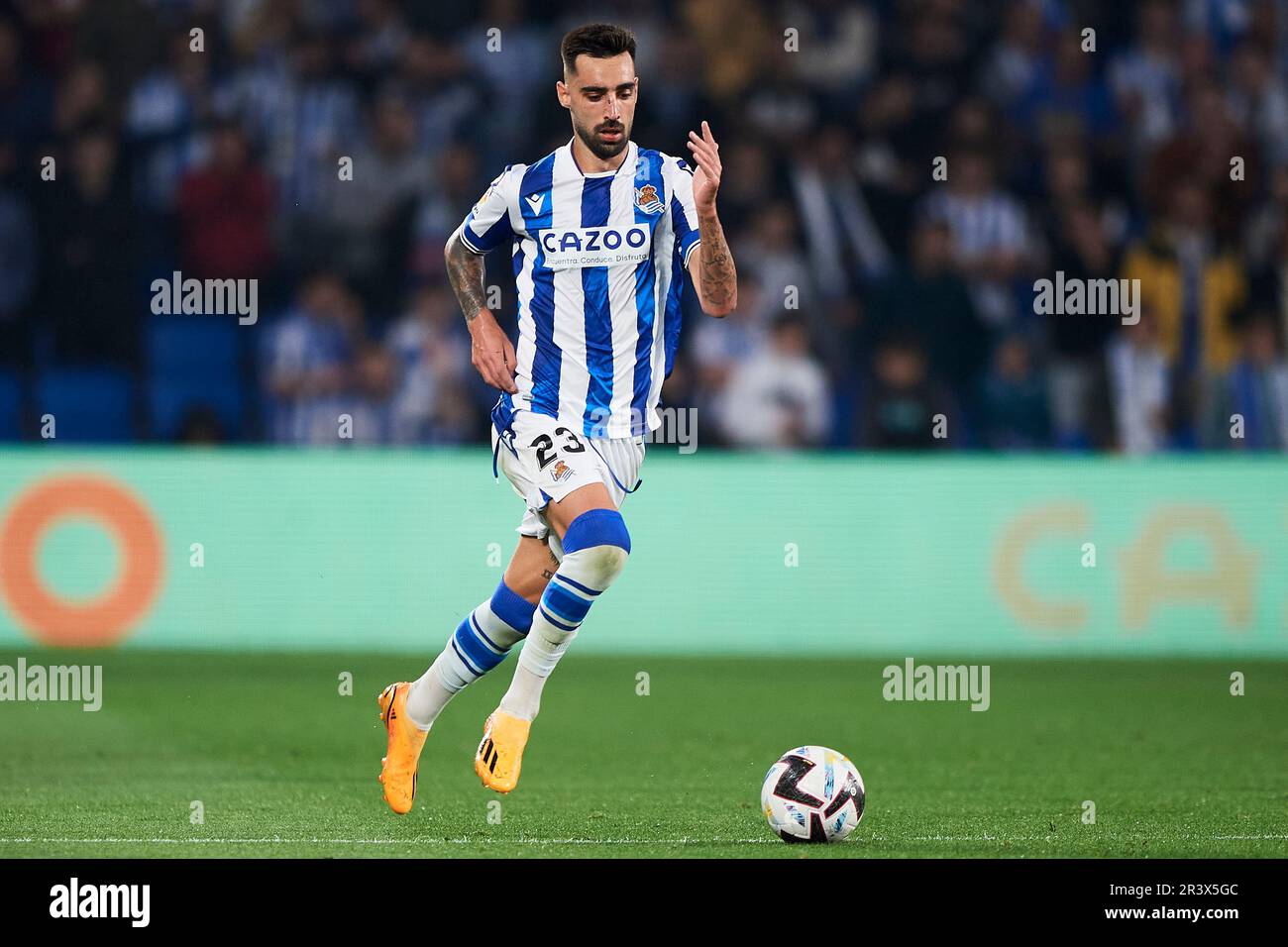 Brais Mendez of Real Sociedad in action during the La Liga Santander ...