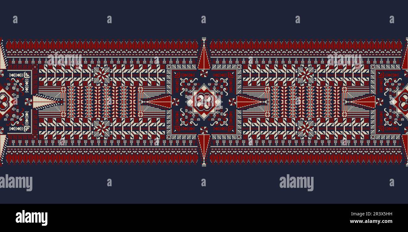 Horizontal pattern, border with traditional Palestinian Tatreez ...