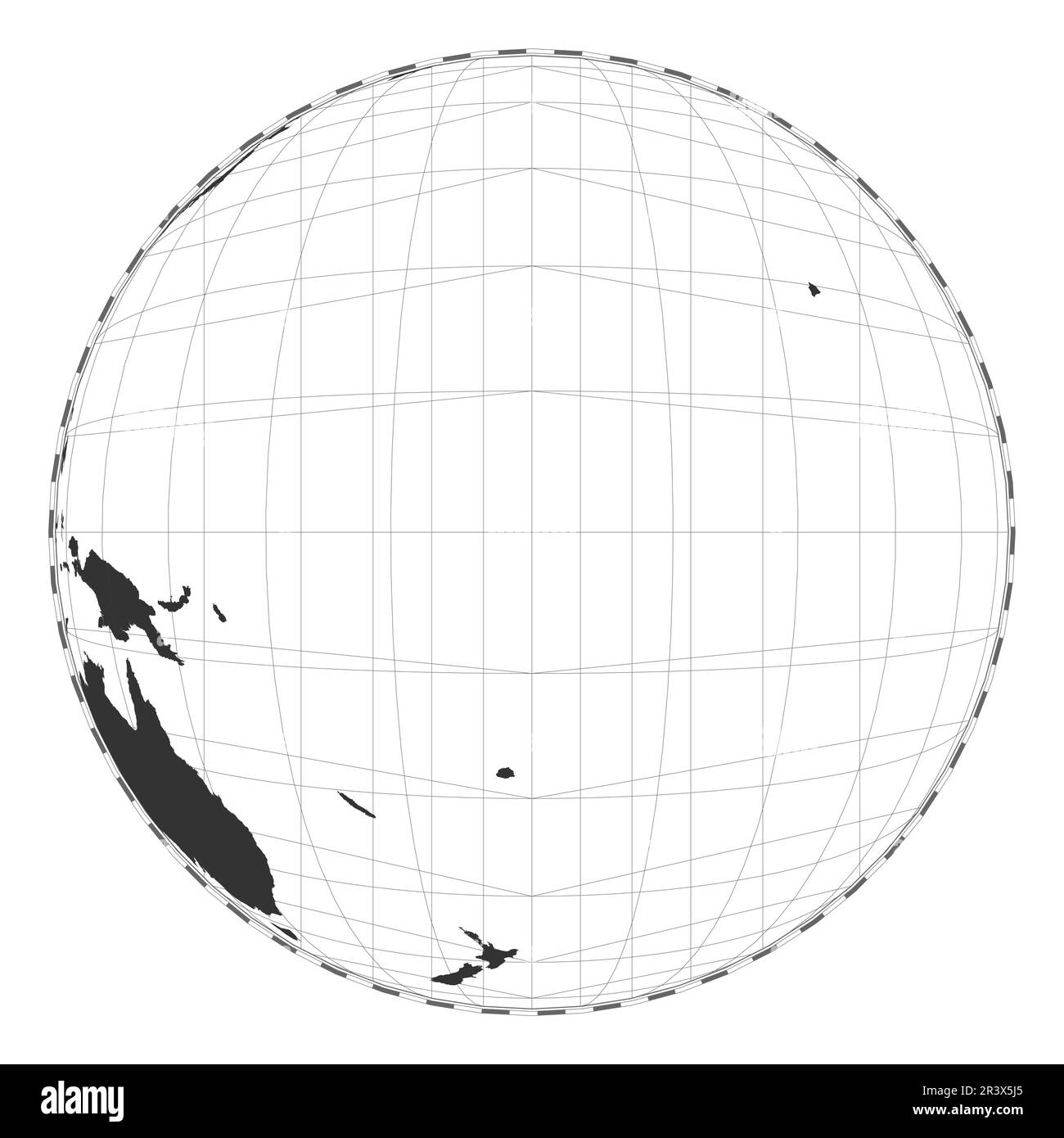 Vector world map. Satellite (tilted perspective) projection. Plain ...
