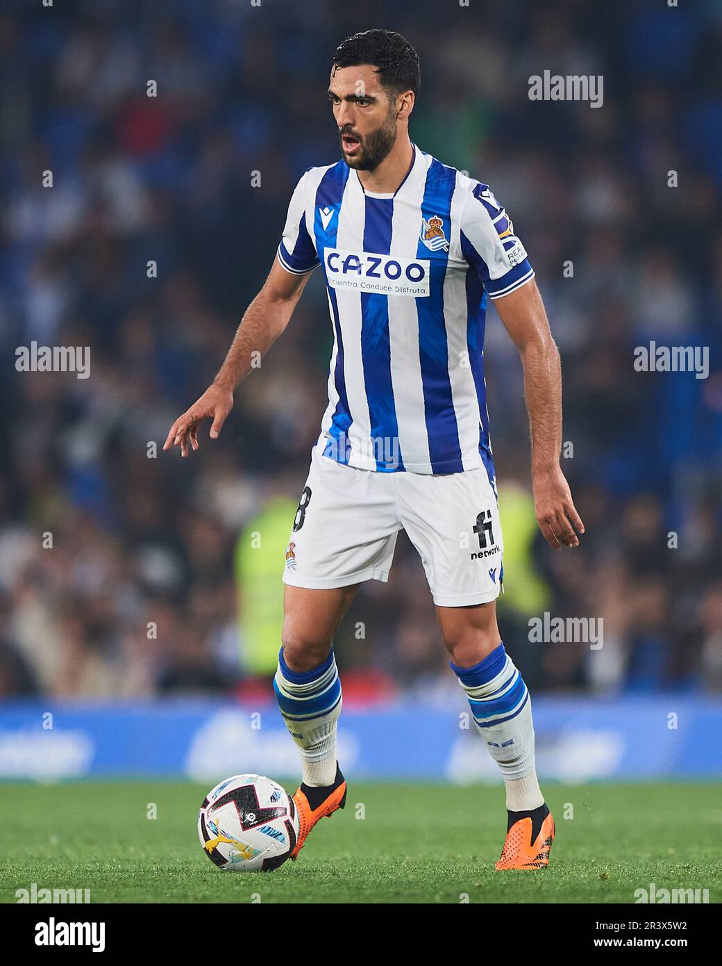 Mikel Merino of Real Sociedad in action during the La Liga Santander ...