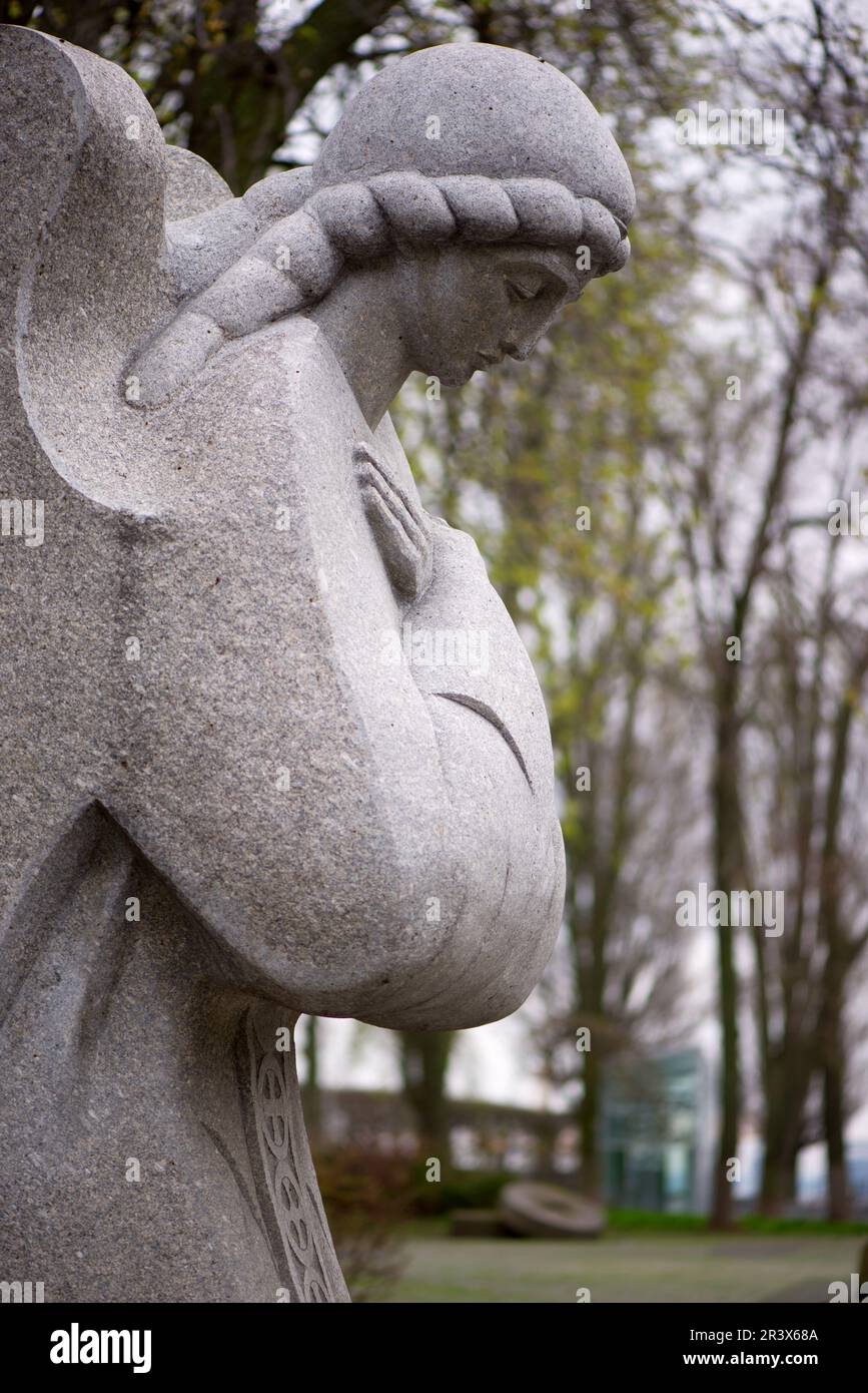 Kyiv, Ukraine - April 13, 2023: Stone Angel, Monument Enterance part of ...