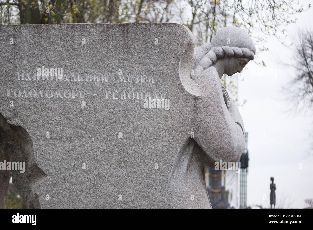 Kyiv, Ukraine - April 13, 2023: Stone Angel, Monument Enterance part of ...