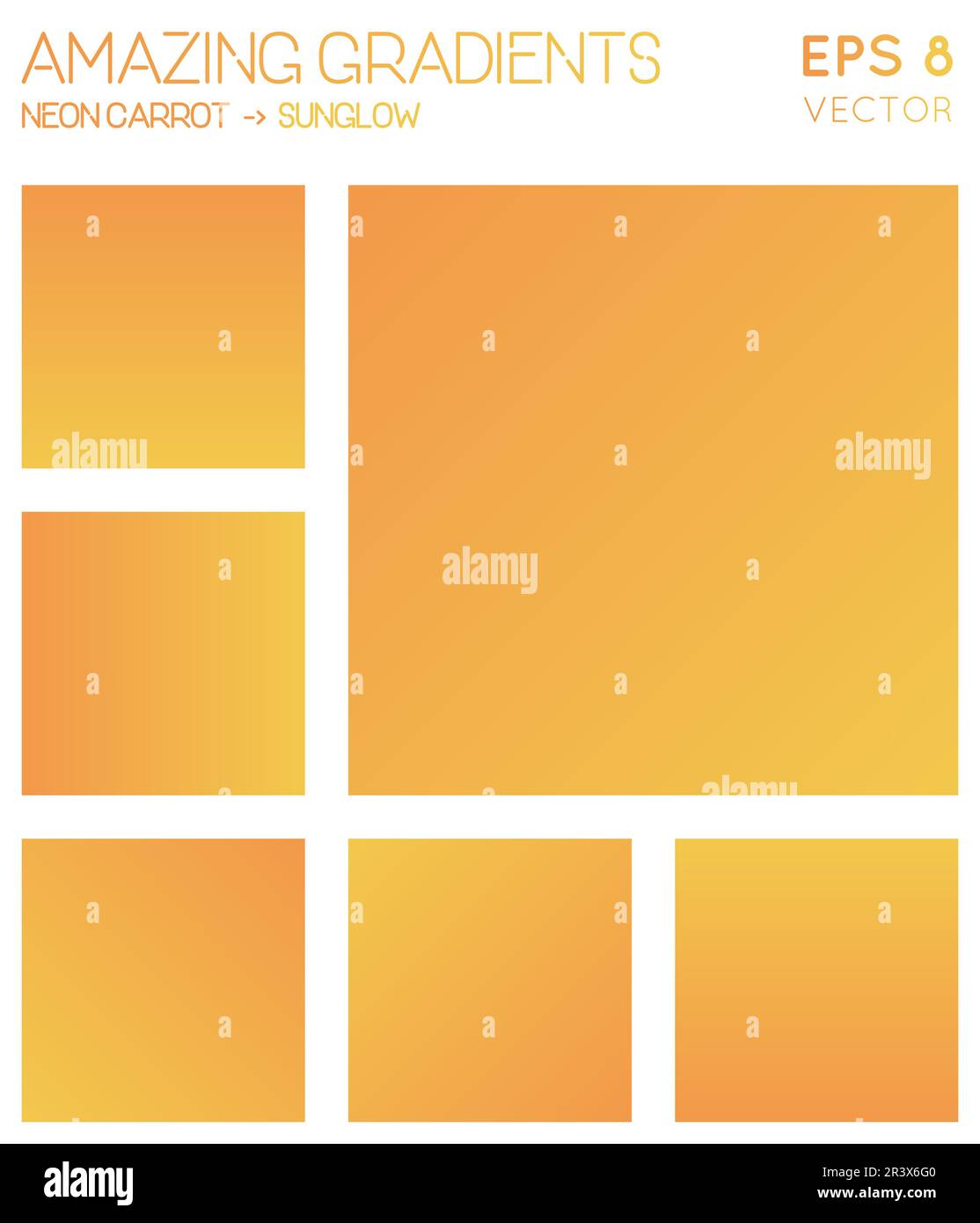 Colorful gradients in neon carrot, sunglow color tones. Admirable ...