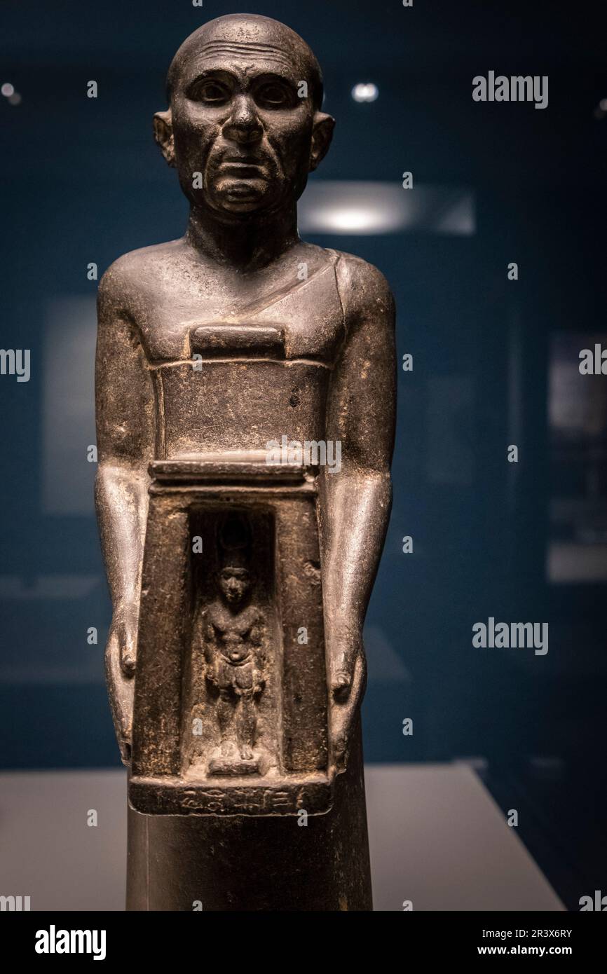 Sematauy statue,basalt, Ptolemaic dynasty, 150-30 BC, Egypt, collection ...