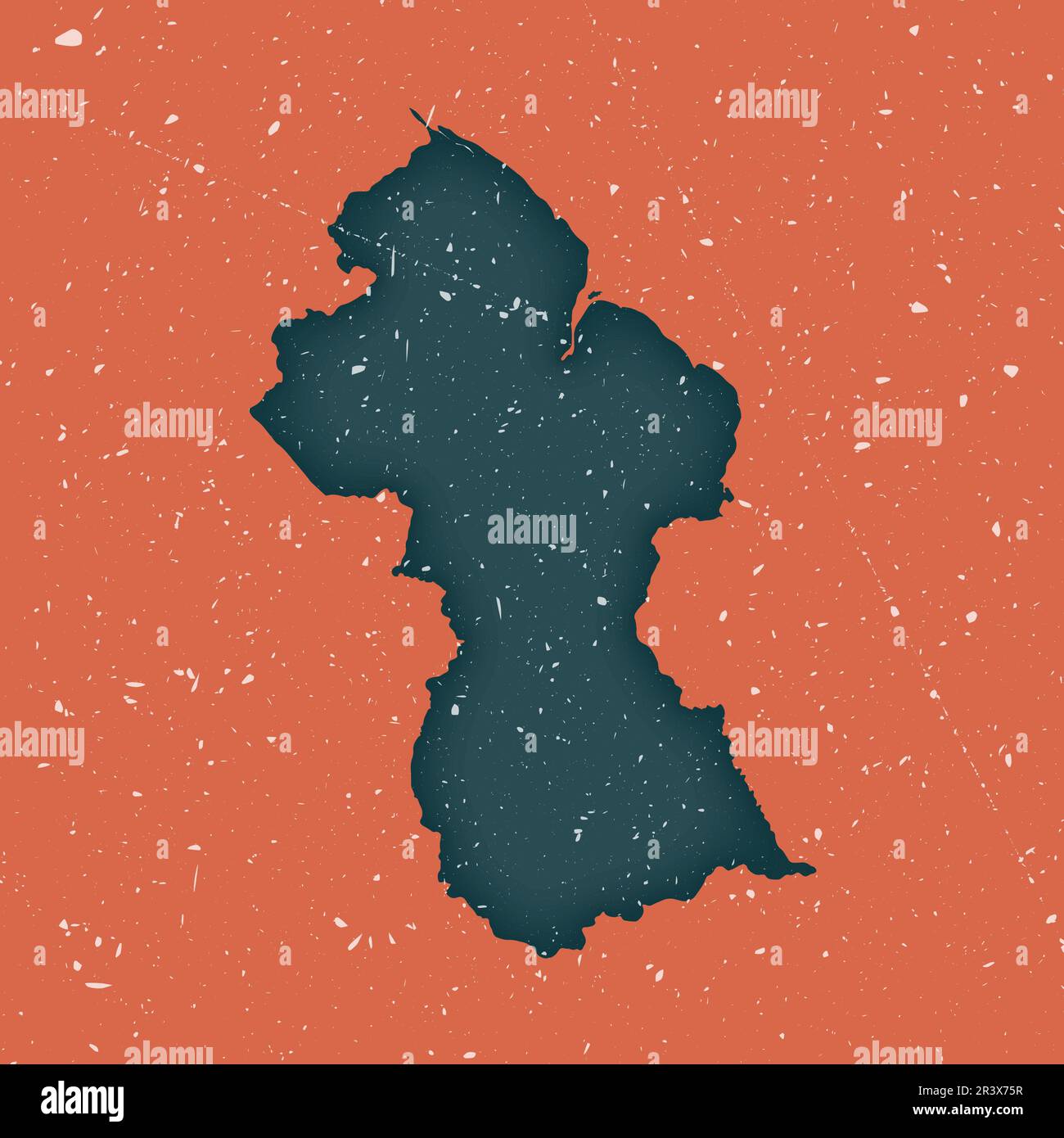 Guyana vintage map. Grunge map of the country with distressed texture ...
