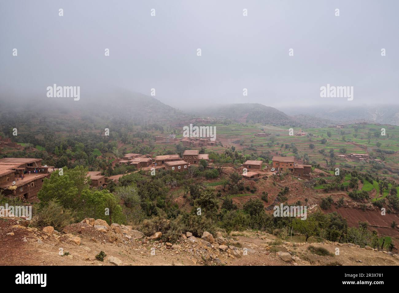 typical agricultural mountain landscape, Ait Blal, azilal province ...