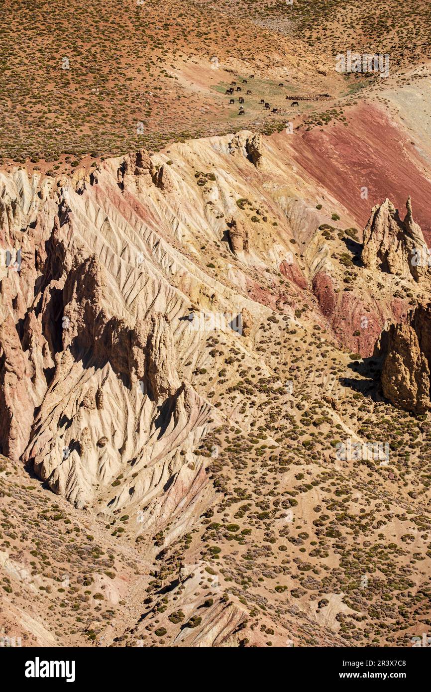 slope eroded by the dumping of the Plateau de Tarkeddit, MGoun trek ...
