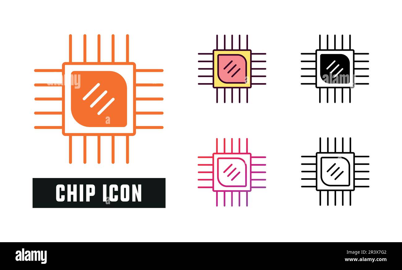 Chip Icon Set Vector Illustration Stock Vector Image & Art - Alamy