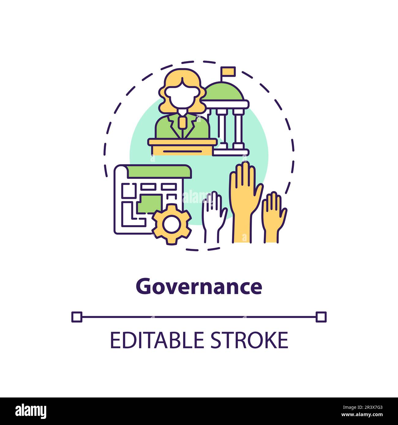 Governance concept icon. Governing body. Community board. Homeowner ...