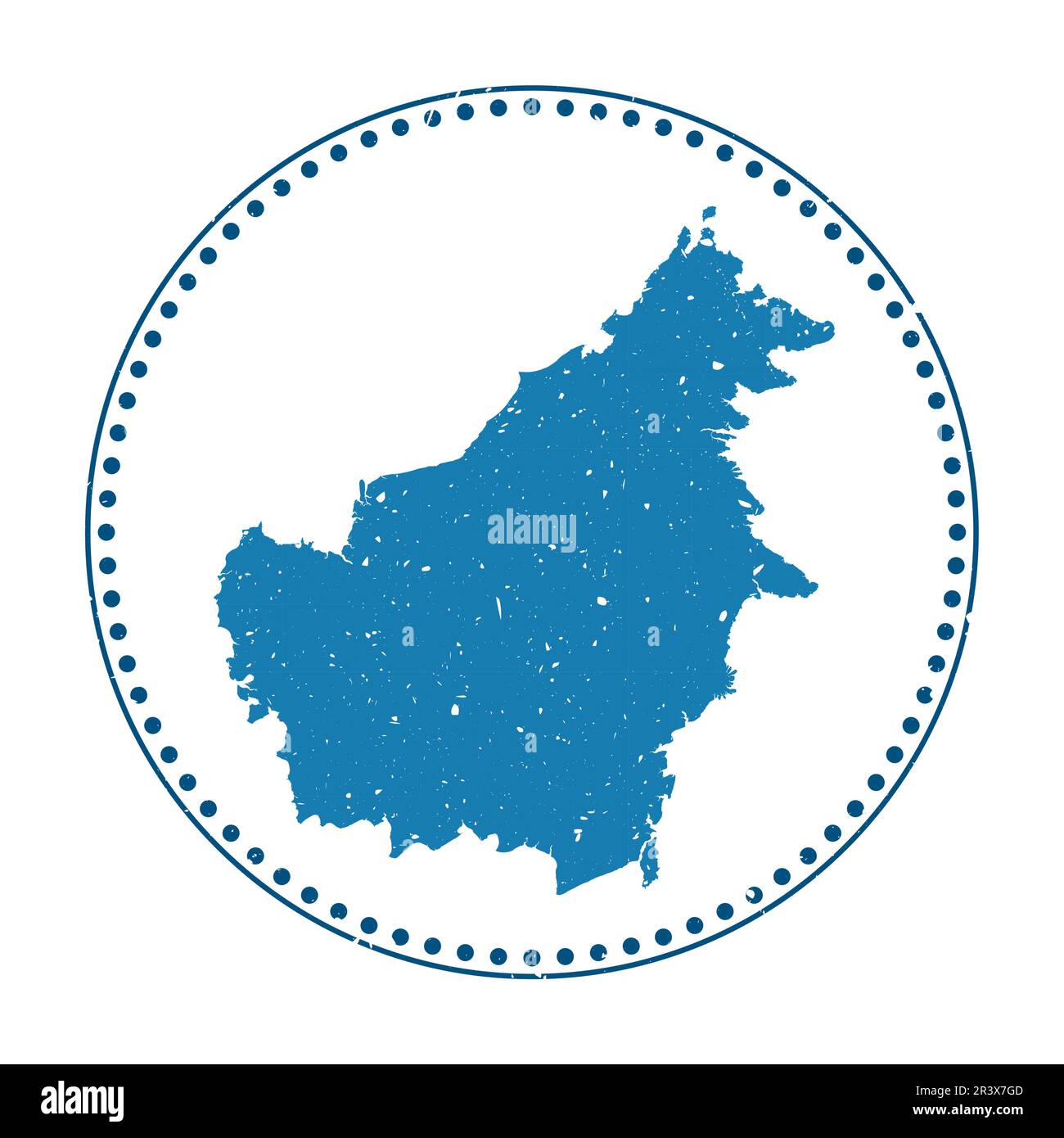 Borneo sticker. Travel rubber stamp with map of island, vector ...