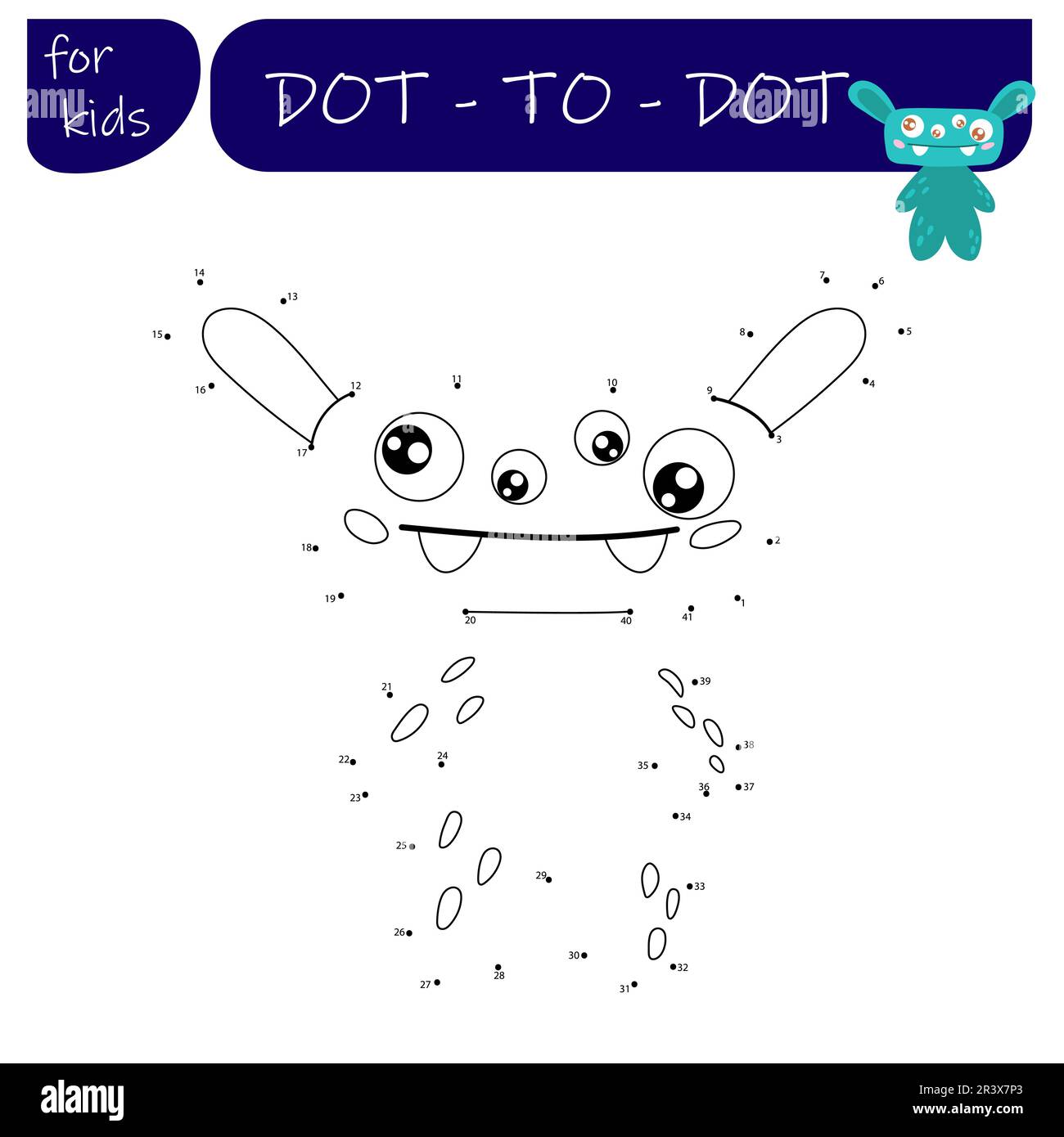 A game with numbers, a point-to-point educational game for children ...