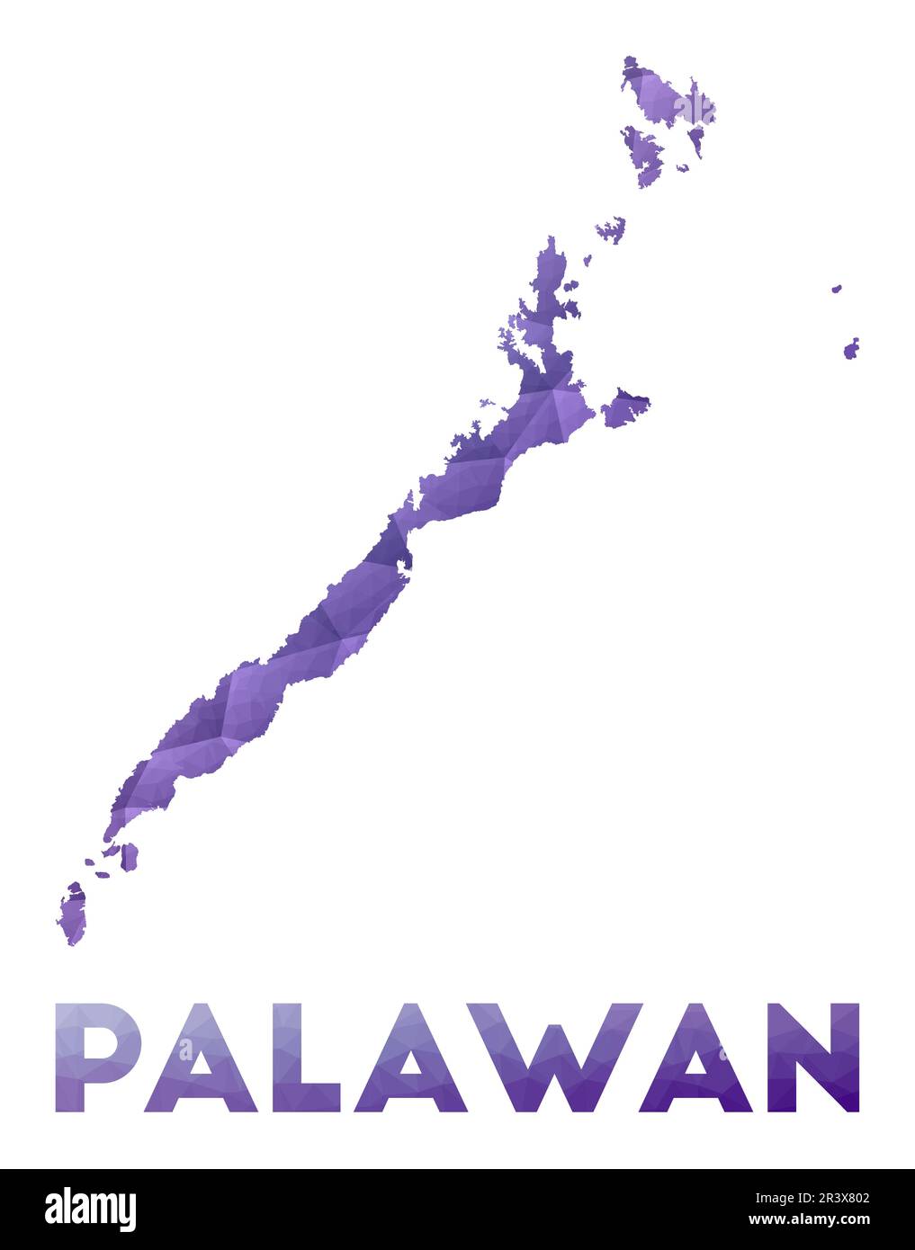 Map of Palawan. Low poly illustration of the island. Purple geometric ... Map of Palawan. Low poly illustration of the island. Purple geometric ...