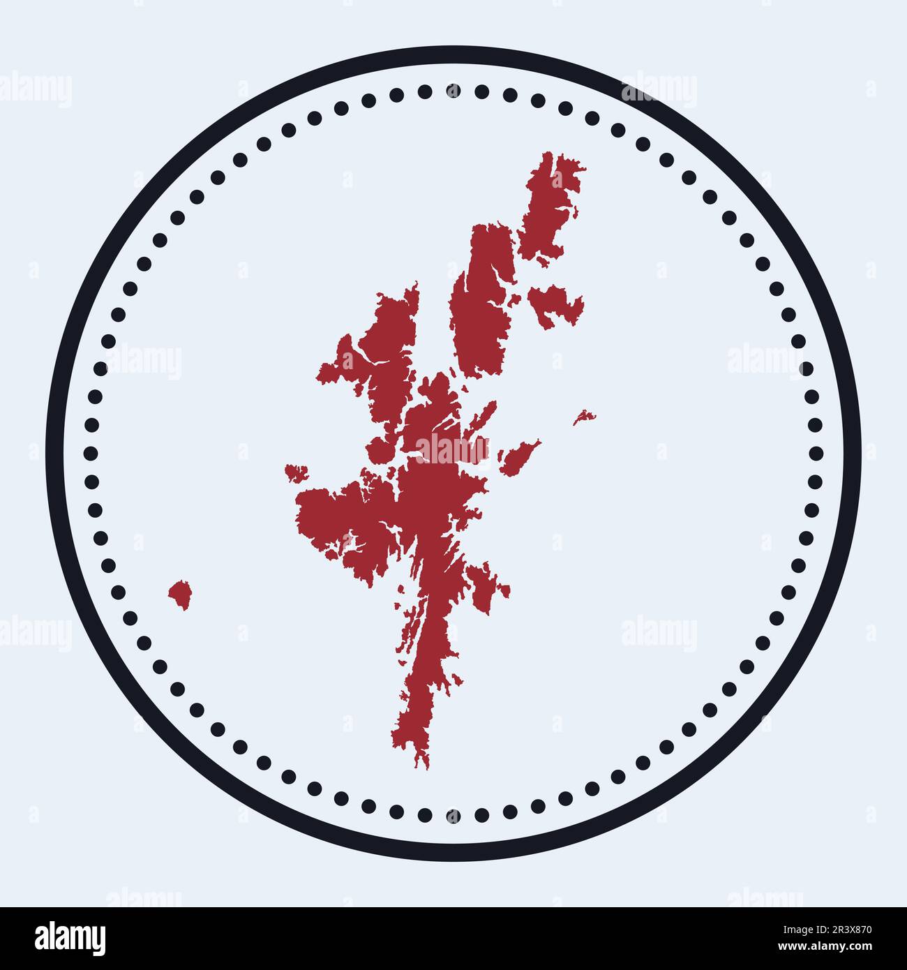 Mainland round stamp. Round logo with island map and title. Stylish ...