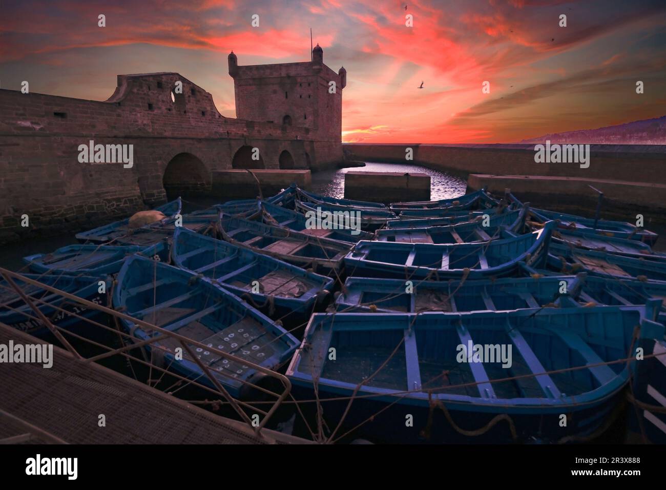 Castelo Real at fishing port, old portuguese fortress, Essaouira ...