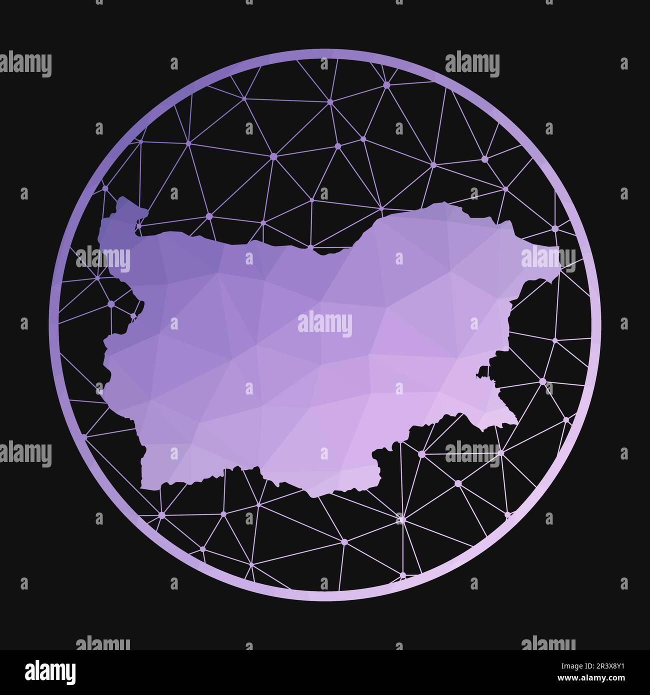 Bulgaria icon. Vector polygonal map of the country. Bulgaria icon in ...