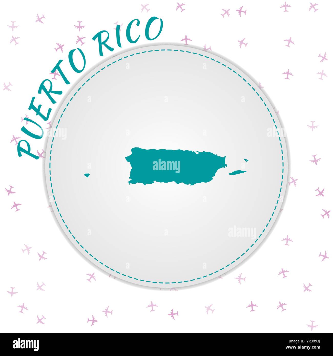Puerto Rico map design. Map of the country with regions in emerald ...