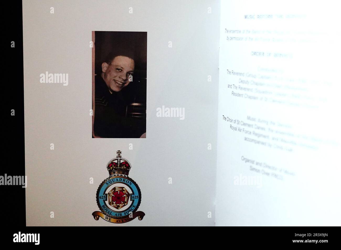 The Order of Service on display ahead of the funeral of RAF Sergeant ...