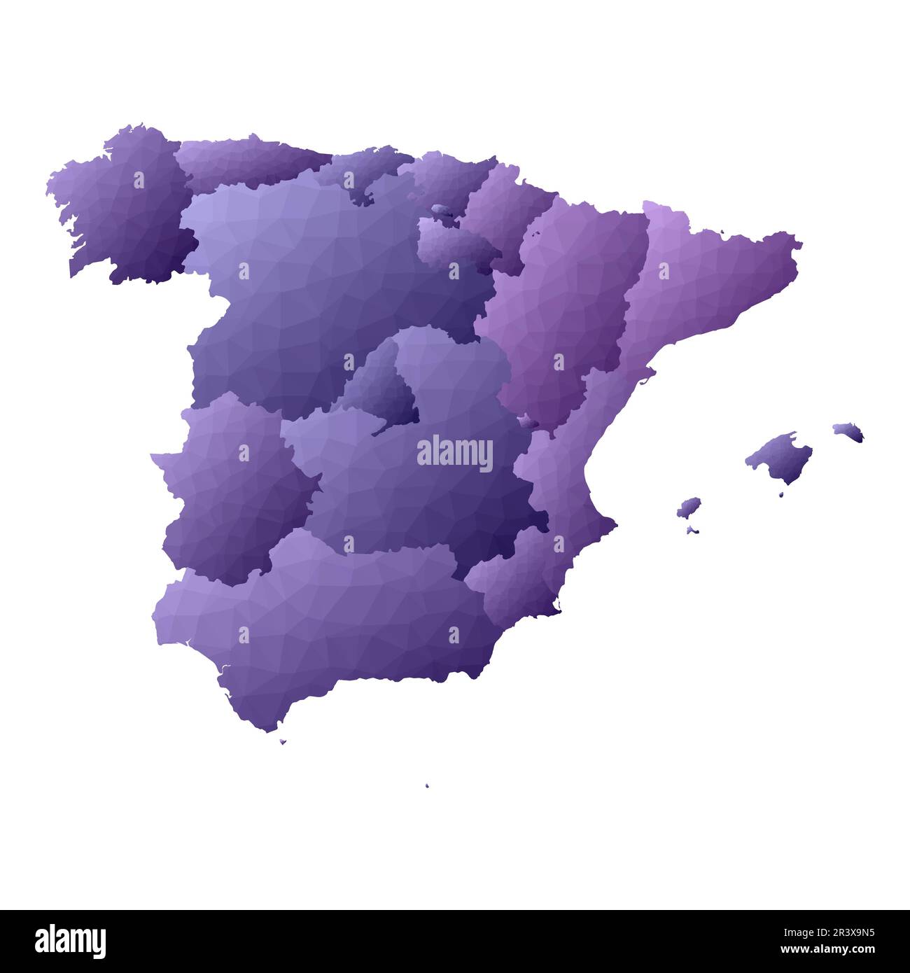 Spain map. Geometric style country outline. Ideal violet vector ...