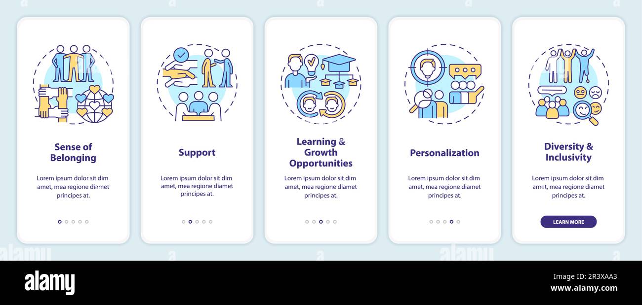 Micro community benefits onboarding mobile app screen Stock Vector ...