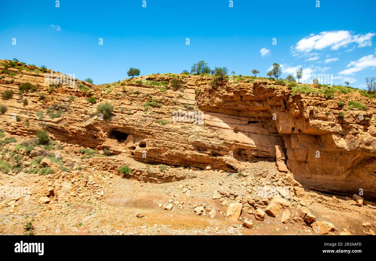 Caves in the region of Oued Ahansal in Morocco Stock Photo - Alamy