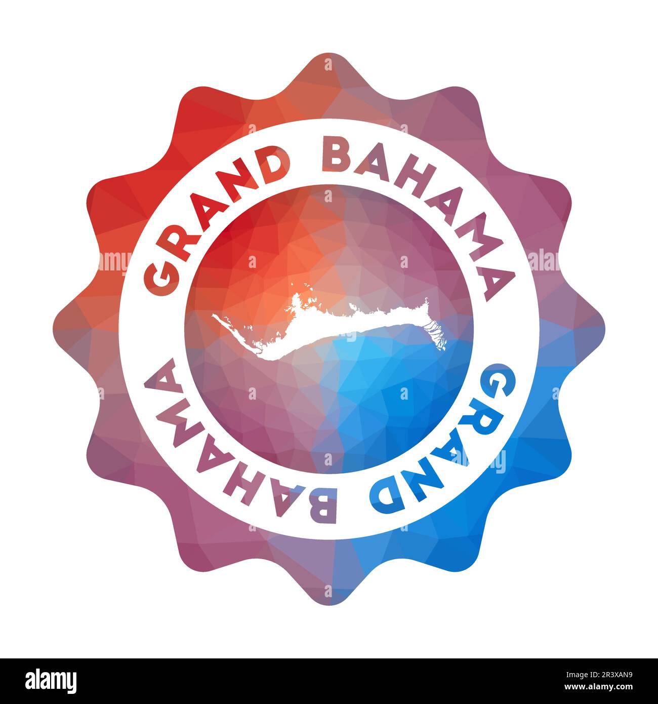 Grand Bahama low poly logo. Colorful gradient travel logo of the island ...