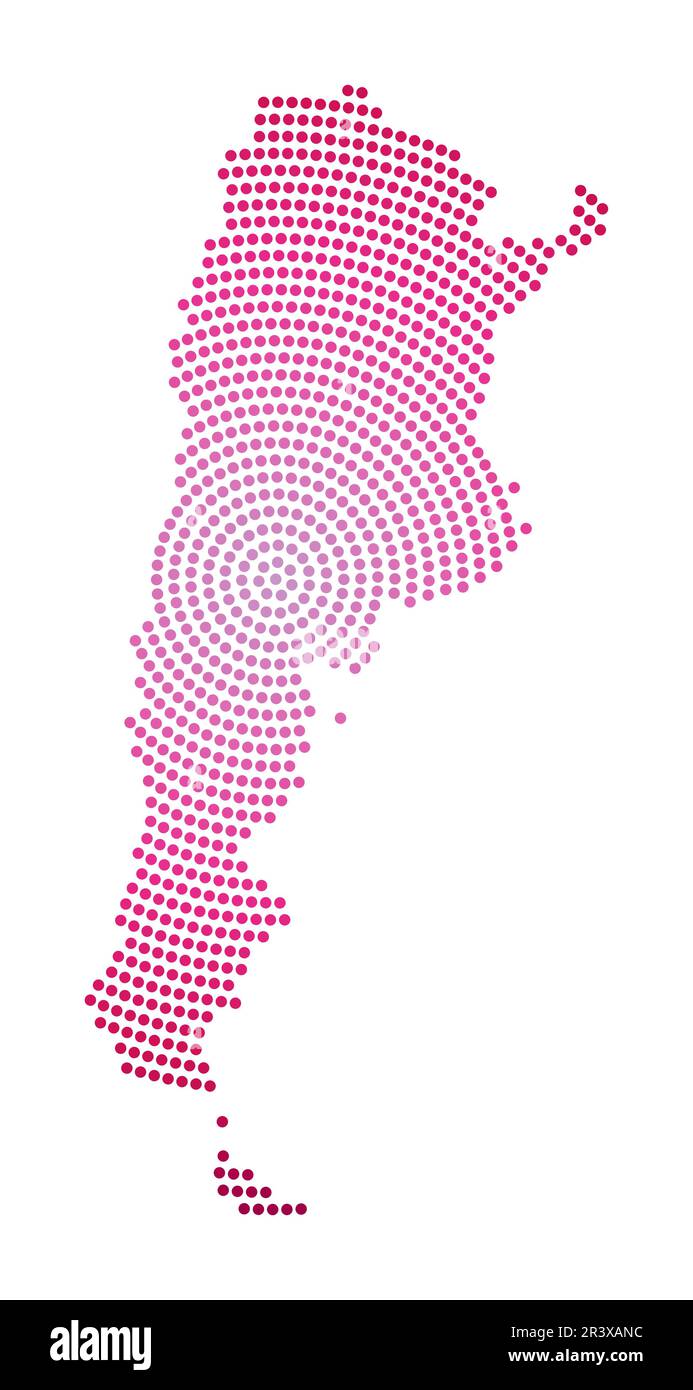 Argentina dotted map. Digital style shape of Argentina. Tech icon of ...