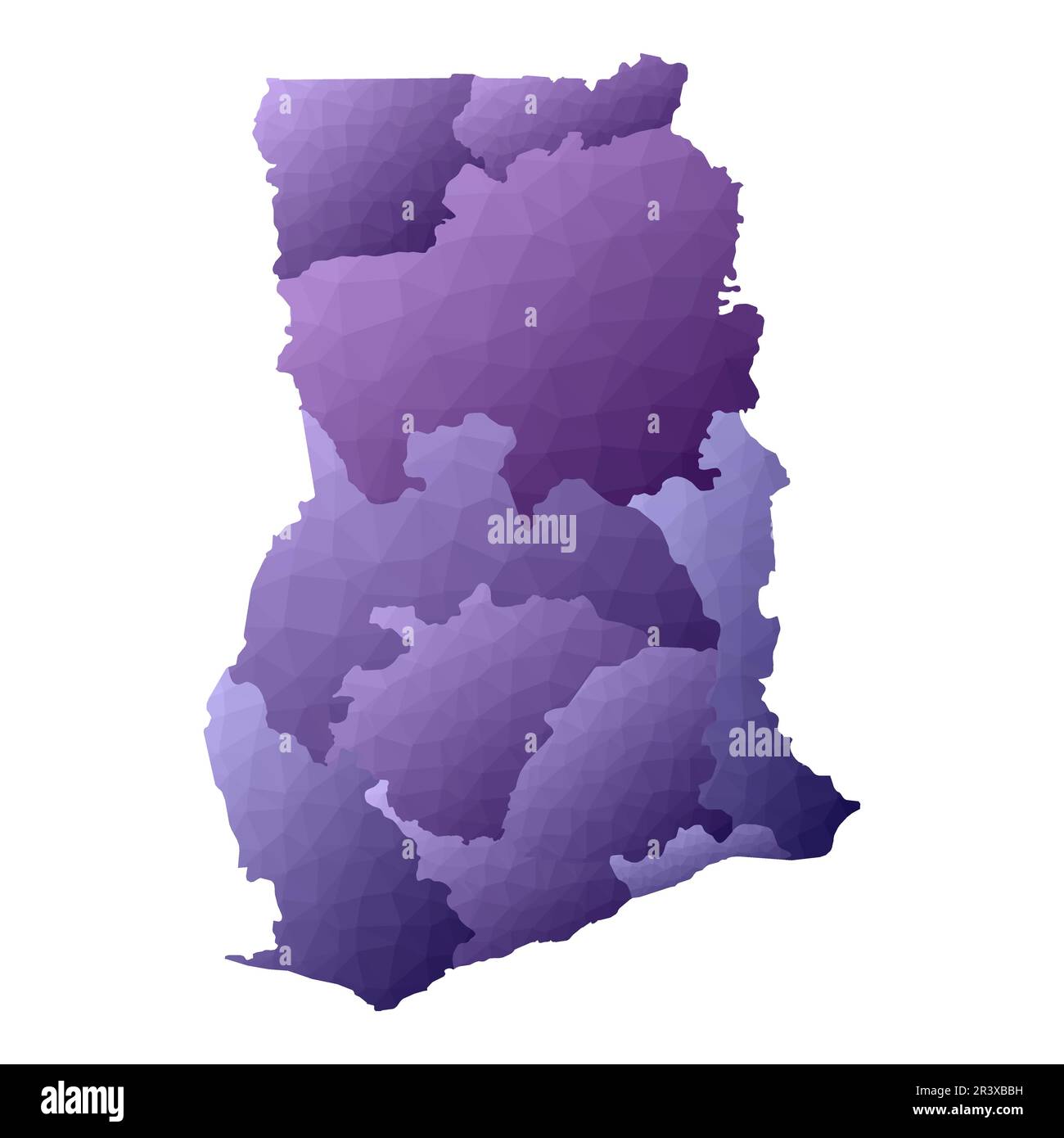 Ghana map. Geometric style country outline. Majestic violet vector ...