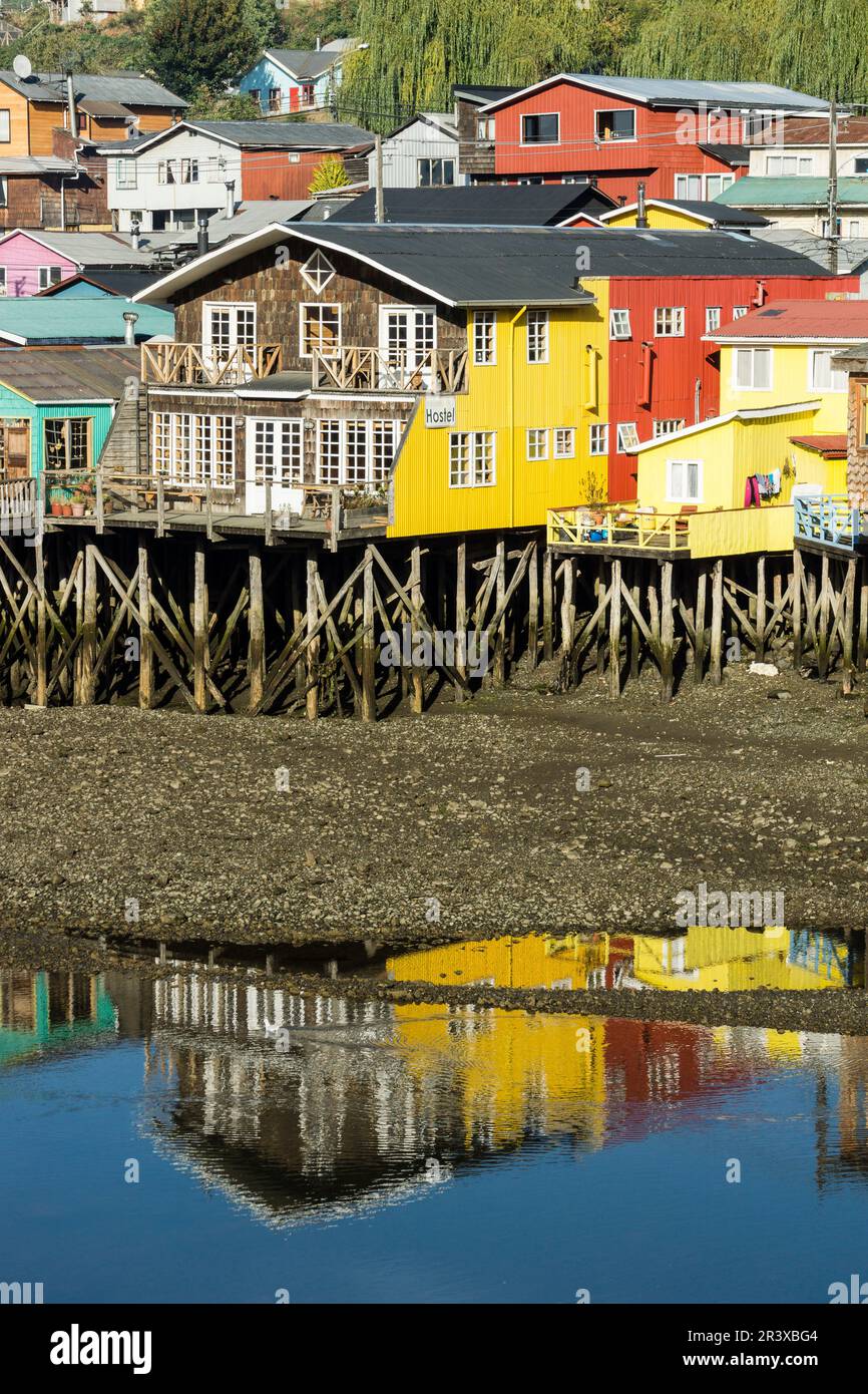 palafitos, Castro, archipiélago de Chiloé ,provincia de Chiloé ,región de Los Lagos,Patagonia ...