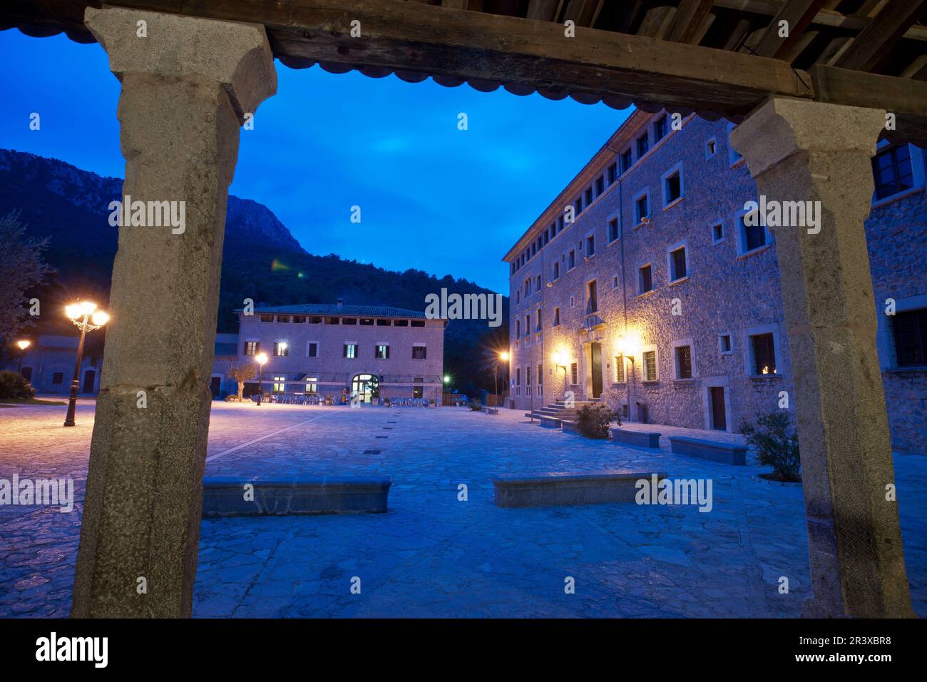 SPAIN Balearic Islands, Mallorca.Santuario de Lluc, Escorca Stock Photo ...