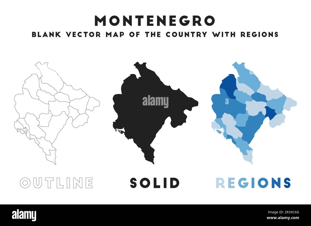 Montenegro map. Borders of Montenegro for your infographic. Vector ...