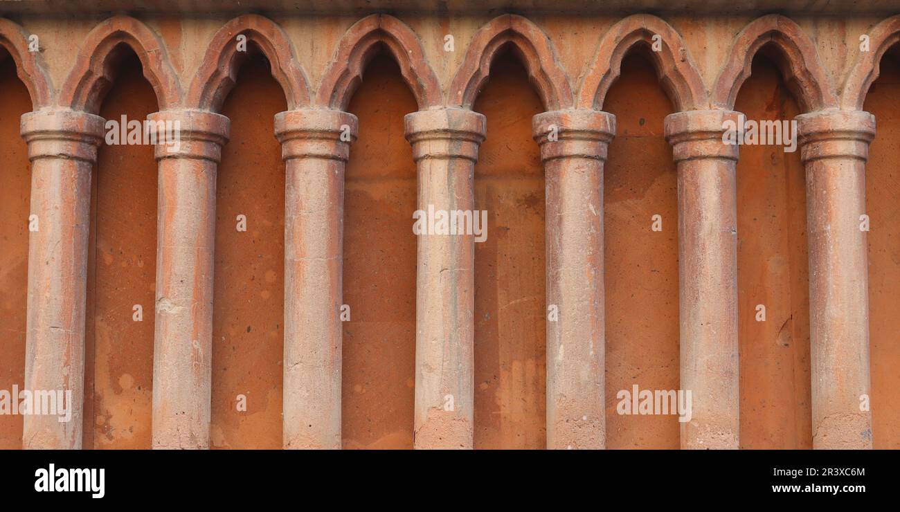 Classical pillars detail on the facade of a building concept photo ...