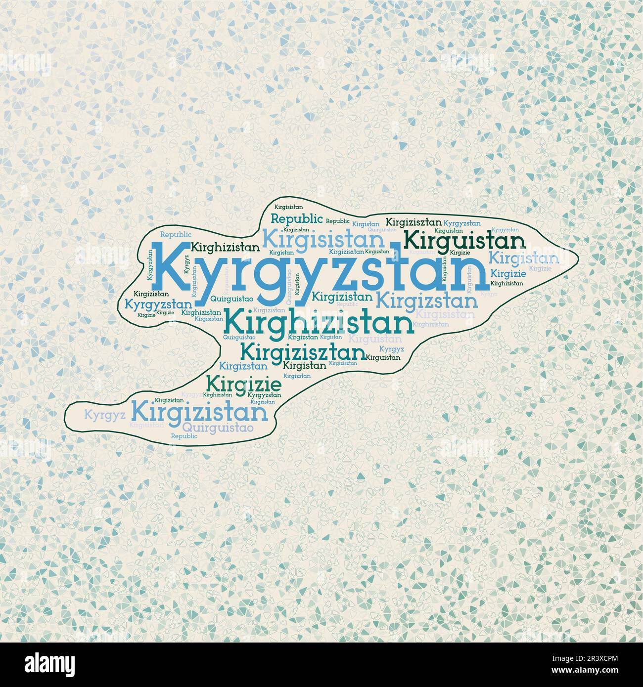 Kyrgyzstan flag on country map hi-res stock photography and images - Alamy