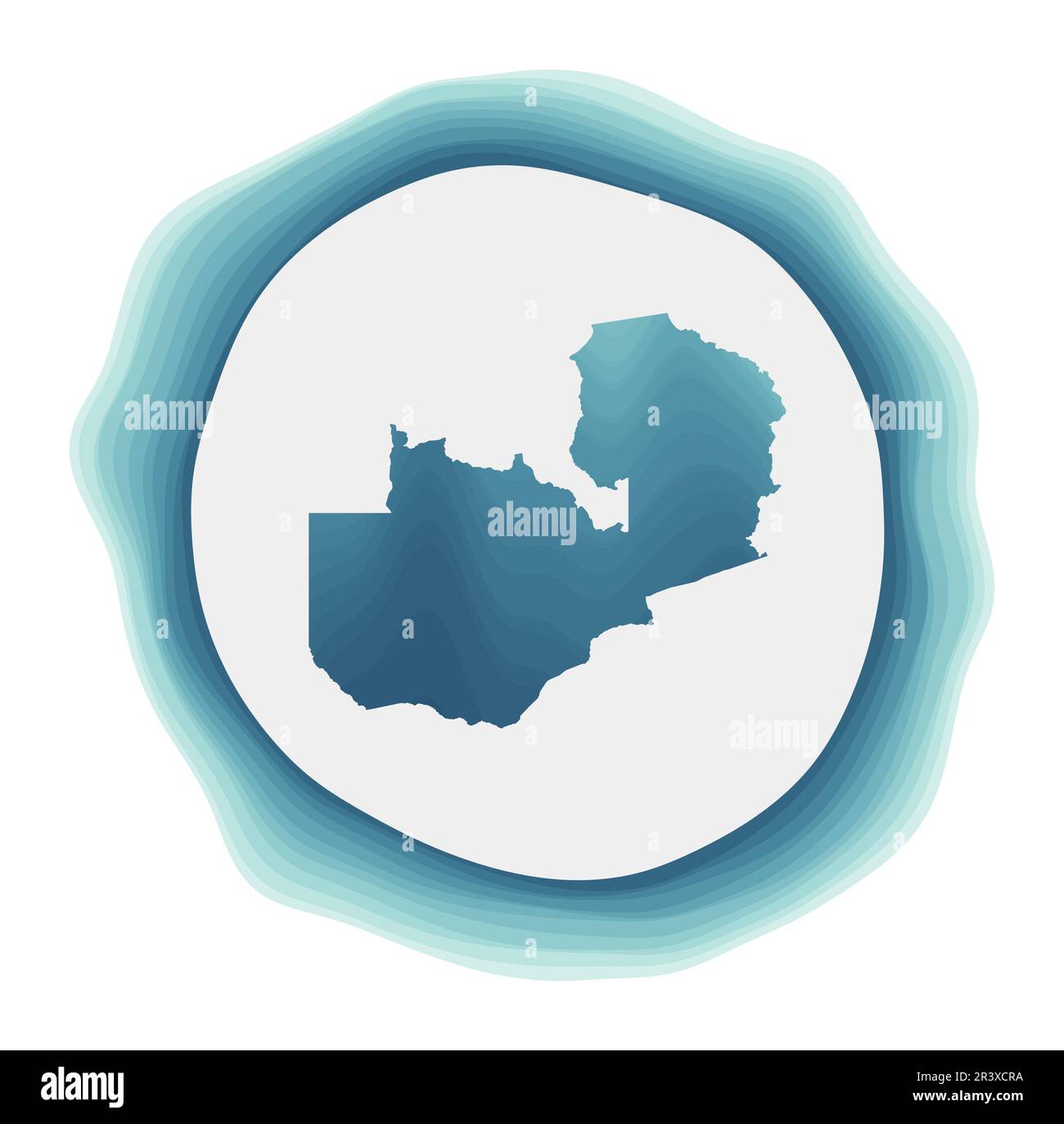 Zambia logo. Badge of the country. Layered circular sign around Zambia ...