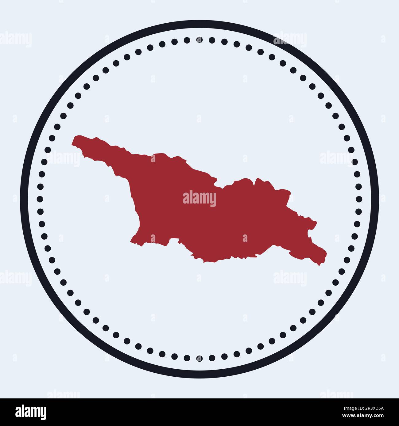 Georgia round stamp. Round logo with country map and title. Stylish ...