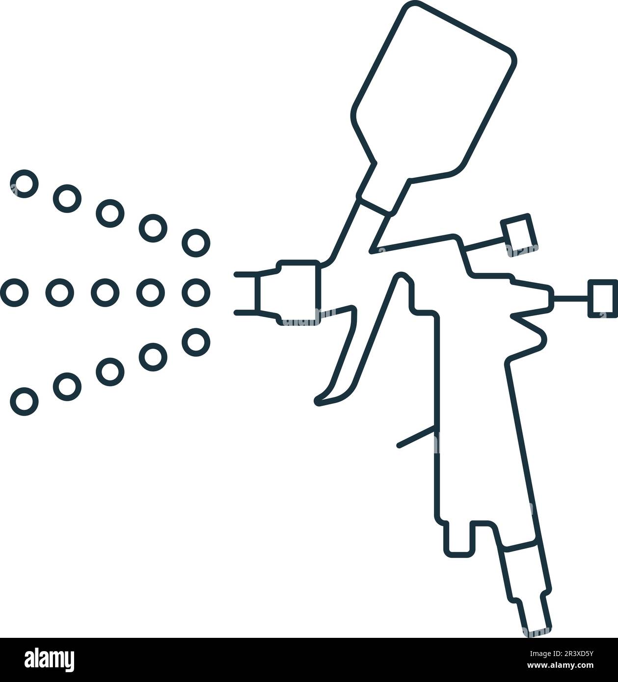 Spray gun icon. Monochrome simple sign from construction instruments ...